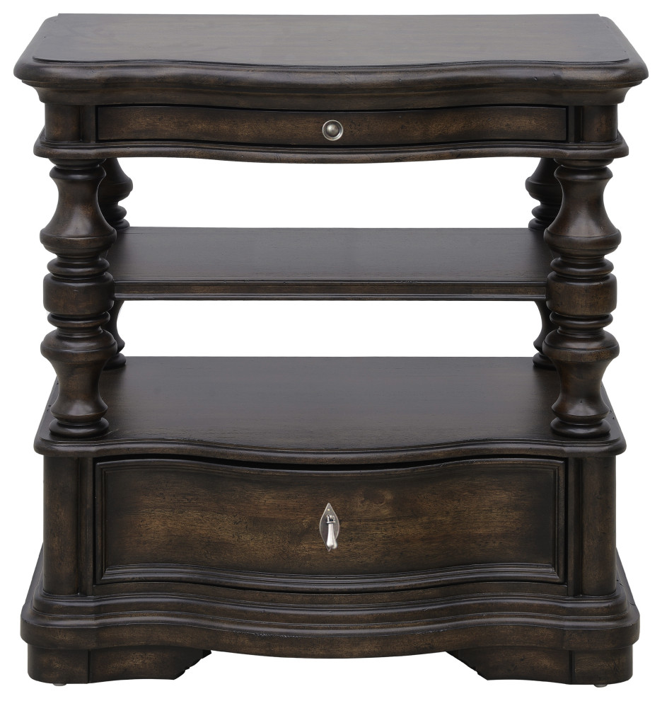 Cooper Falls Open Shelf Nightstand With Storage Drawer - Traditional ...