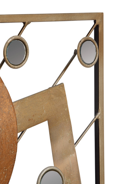 Square Metal Wall Decor with Geometric Design, Assortment of 2, Bronze ...