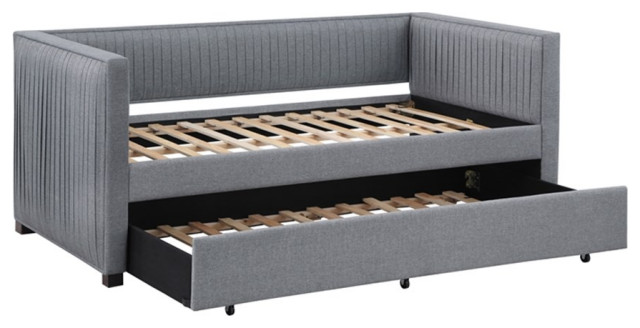 Coaster Brodie Modern Fabric Upholstered Twin Daybed with Trundle in ...