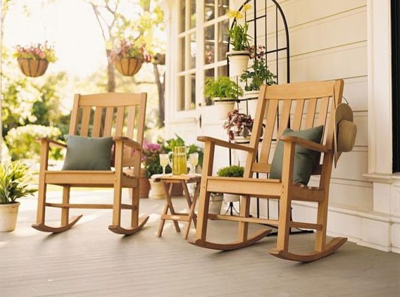 Outdoor Teak Rocker Chair Devon - Craftsman - Outdoor Rocking Chairs ...