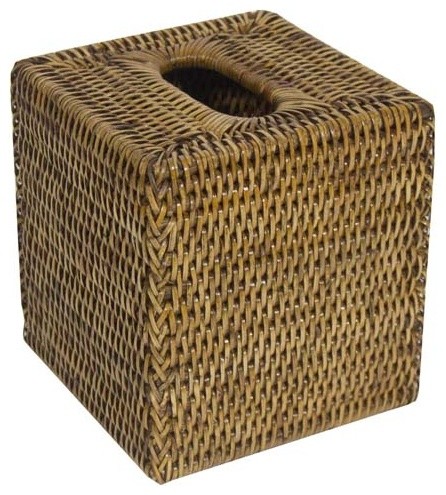 Rattan Tissue Box Square - Beach Style - Tissue Box Holders - by Hudson ...