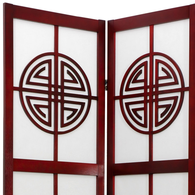 Classic Room Divider, Rice Paper Panels & Asian Lattice Symbol - Asian ...