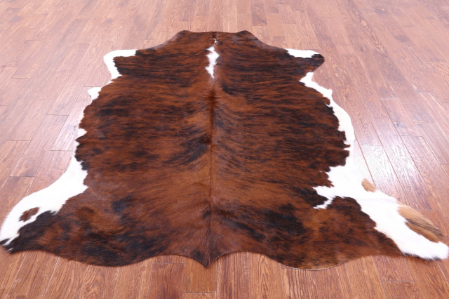 6' 11" X 5' 6" Natural Cowhide Rug C1592, 6' 11" X 5' 6" - Southwestern ...