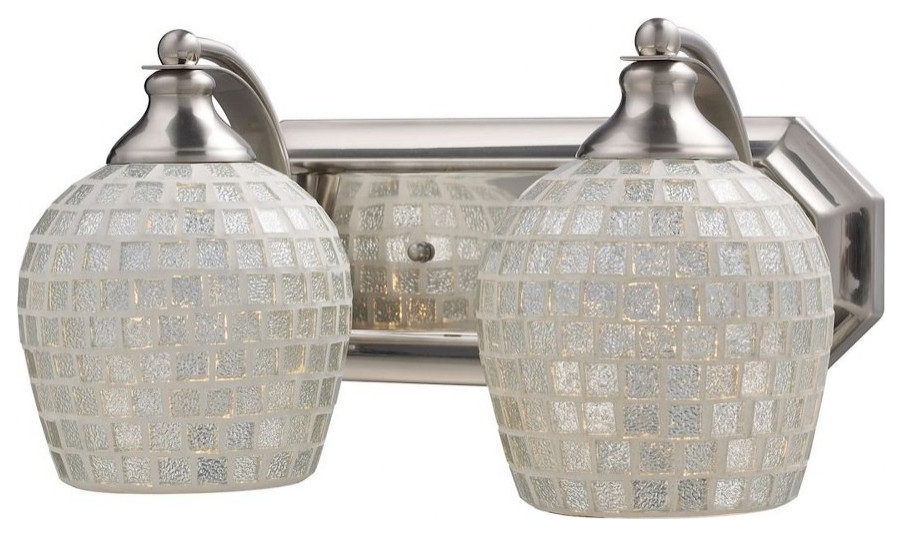 Colorful Dome Glass Shades Two Light Vanity Light Fixture Oval Back ...