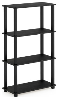 4-Tier Multipurpose Shelf Display Rack With Square Tube, Americano ...