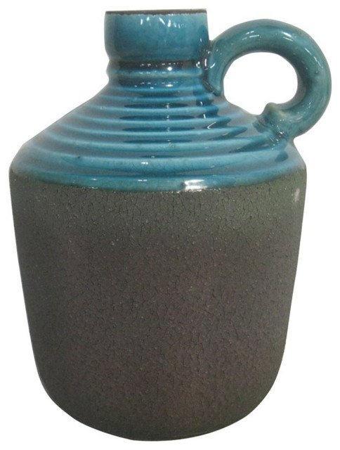 Jeco Ceramic Circular Vase in Blue and Gray - Contemporary - Vases - by ...