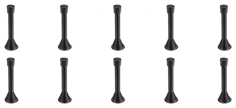 Matte Black Baseboard Spring Door Stop, 10-PACK - Transitional - Door ...