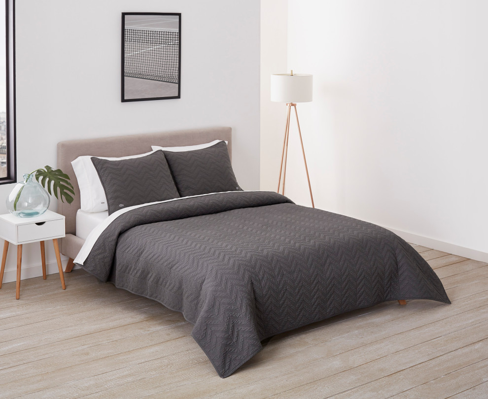 Herringbone Stripe Quilt Set, Full/Queen - Transitional - Quilts And ...