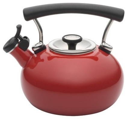 Circulon 25th Anniversary 2-Quart Whistling Tea Kettle, Red ...