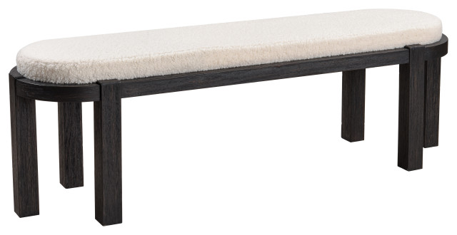 Pollard Bench - Shou Sugi Ban - Transitional - Upholstered Benches - by ...