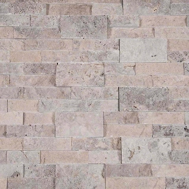 Silver Travertine 6x24 Travertine Ledger Panel, Sample - Transitional ...