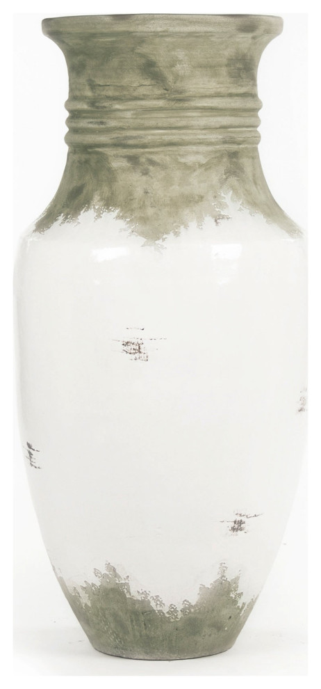 Distressed Off-White Large Vase - Farmhouse - Vases - by Hudson Home ...