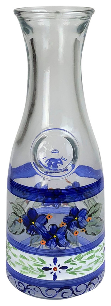 Blue Floral Carafe - Traditional - Carafes - Other - by Golden Hill ...