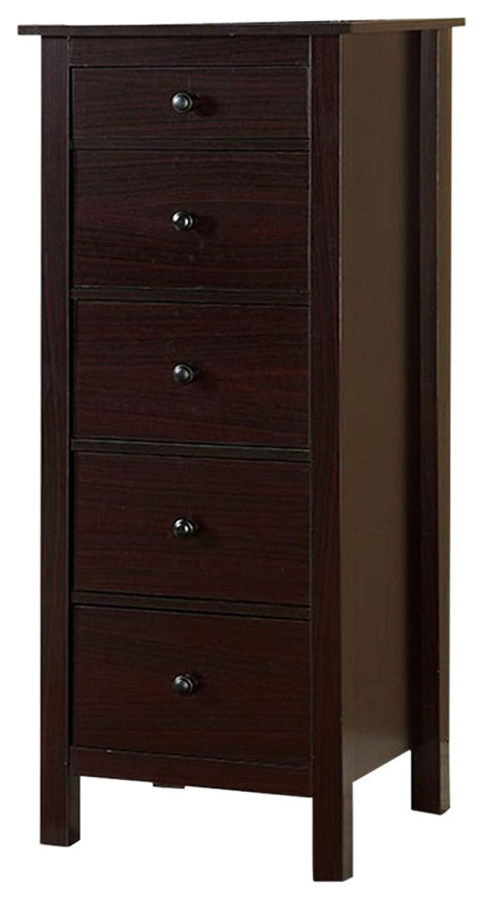 Wooden 5 Drawers Chest in Espresso - Transitional - Dressers - by ...