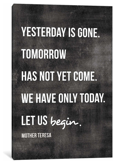 "Yesterday Is Gone, Mother Teresa" Canvas Print, 12"x8"x0.75 ...