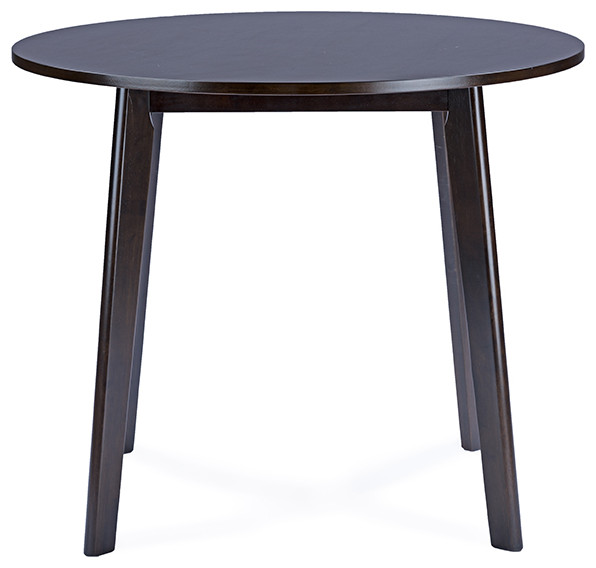 Debbie Dark Brown Wood Round Dining Table - Transitional - Dining ...