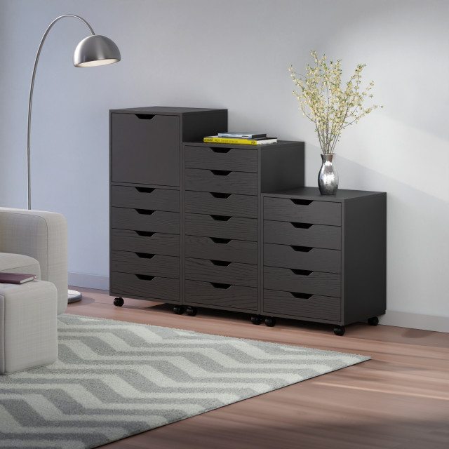 Halifax 3-Pc Multi-Drawer Storage Cabinet Set, Black - Transitional ...