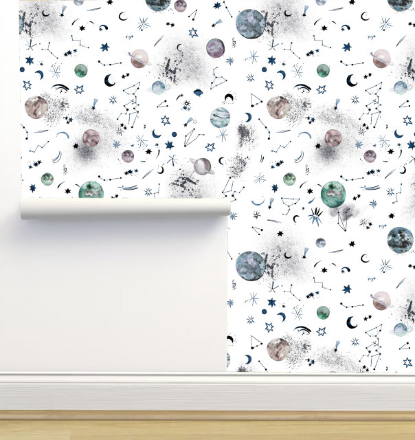 Galaxy Planets Constellations Wallpaper by Ninola Designs, 24"x72 ...