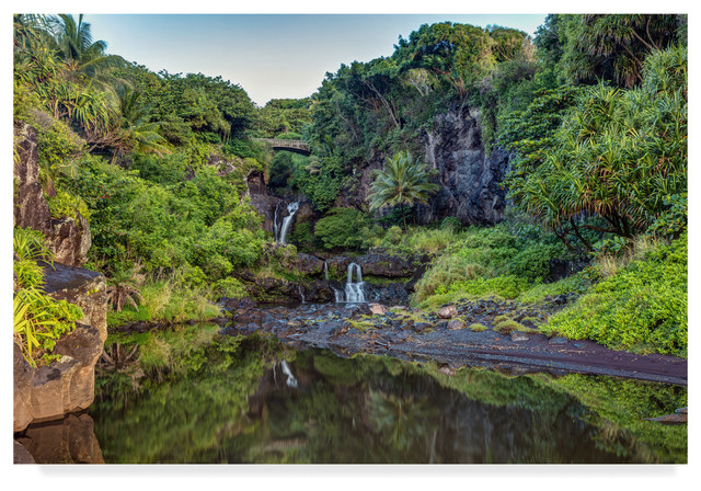 Pierre Leclerc 'Maui Seven Pools' Canvas Art, 24"x16" - Rustic - Prints ...