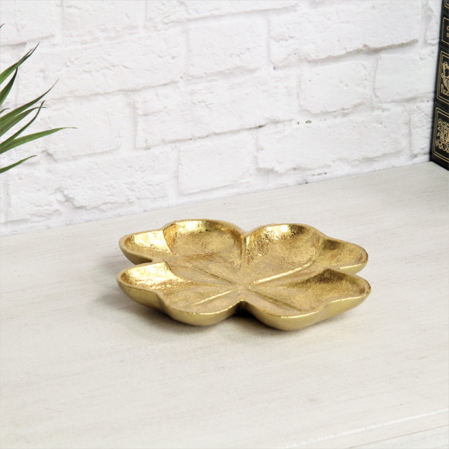 Isano Golden Cast Iron Four Leaf Clover - Contemporary - Decorative ...