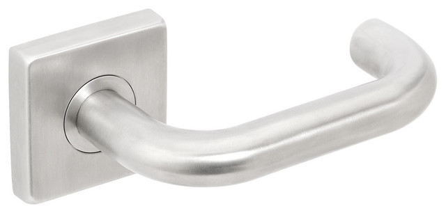 Munich Lever, Half Passage, Backset, Left Hand, Satin Stainless Steel ...