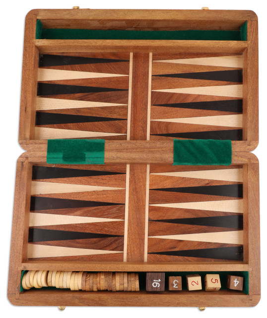 Novica Handmade Ancient Fun Wood Backgammon Set - Contemporary ...