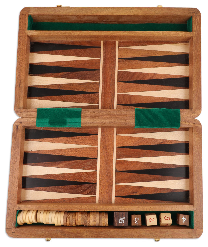 Novica Handmade Ancient Fun Wood Backgammon Set - Contemporary ...