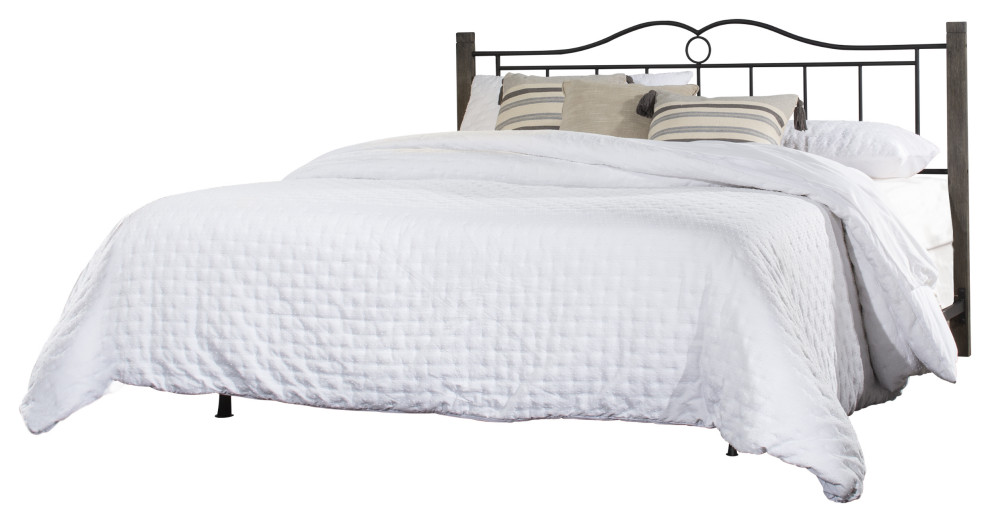 Hillsdale Dumont Metal Queen Headboard With Wood Posts With Frame, King ...