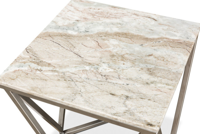 Trapezoid Side Table Marble Top - Transitional - Side Tables And End ...