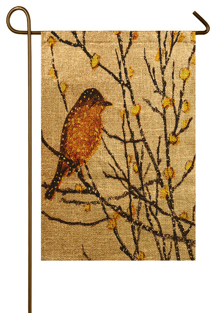 Yellow Bird Burlap Garden Flag - Contemporary - Flags And Flagpoles ...