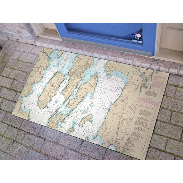 Betsy Drake North Hero Island, VT Nautical Map Door Mat 30x50, 50 ...