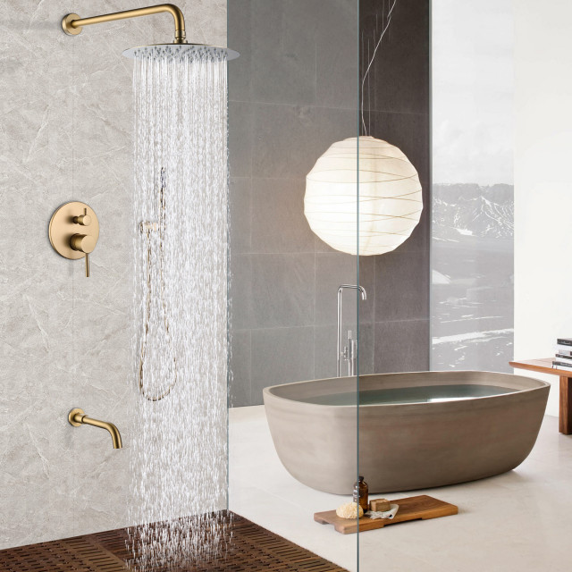 Classic 3-Function Pressure Balanced Complete Shower System With Rough ...