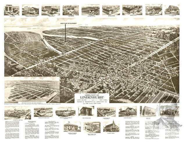 Old Map of Lindenhurst New York 1926, Vintage Map Art Print, 12"x18 ...