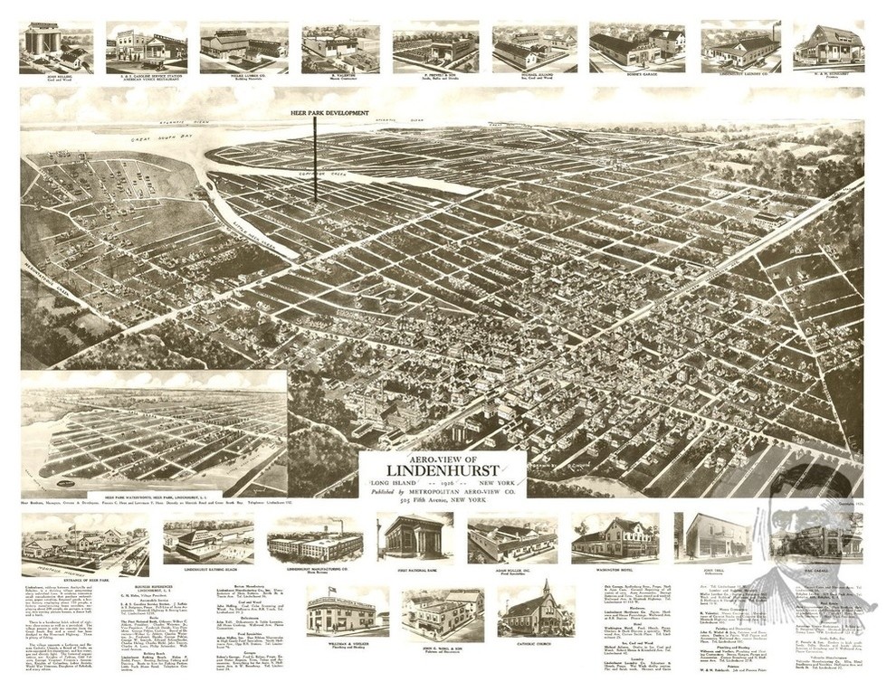 Old Map of Lindenhurst New York 1926, Vintage Map Art Print, 12"x18 ...