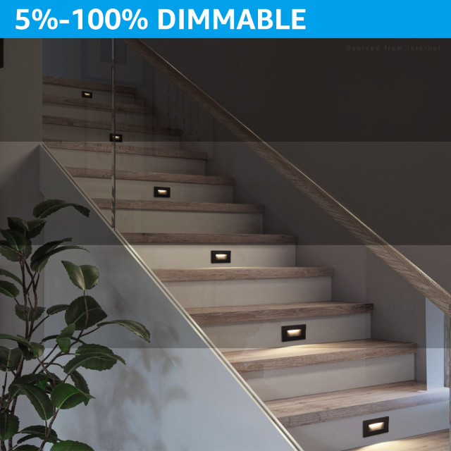 6 Pack 5CCT 120V LED Step Lights Dimmable - Transitional - Stair And ...