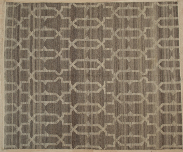 Brown Contemporary Geometric Reversible Kilim Area Rug - Contemporary ...