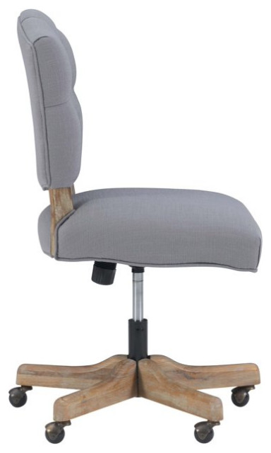 French Country Office Chair, Armless Design & Diamond Button Tufted ...