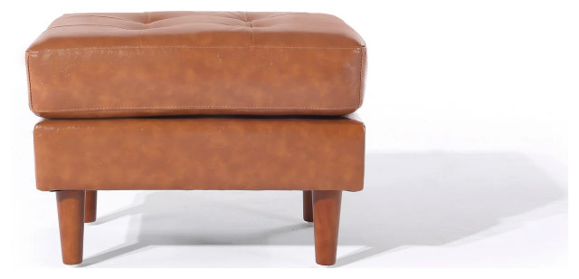 Cosmic Modern Leather Ottoman / Footstool - Midcentury - Footstools And ...