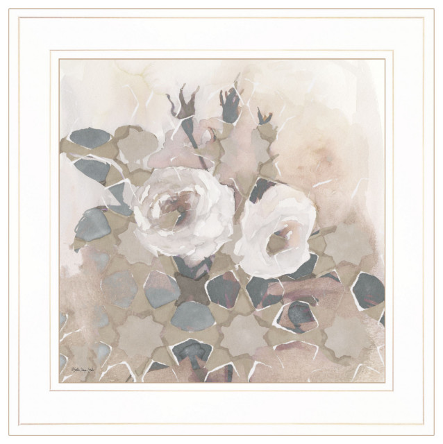 Transitional Blooms I 2 White Framed Print Wall Art - Contemporary ...