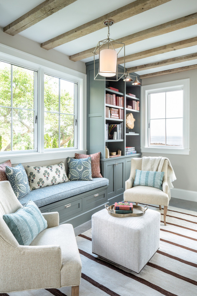 Library/ Sitting Area - Transitional - Family Room - Portland Maine ...