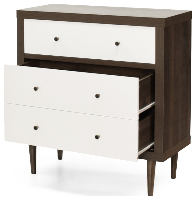 Farhart Mid Century Modern 3 Drawer Chest - Midcentury - Accent Chests ...