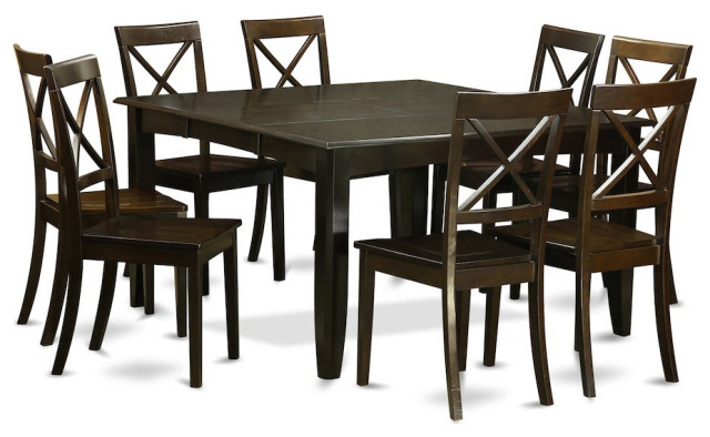 9-Piece Dining Room Set Kitchen Table With Leaf and 8 Chairs ...