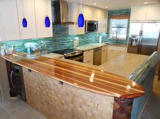 Surfboard Countertop for a Kitchen - Beach Style - Kitchen - Orlando ...