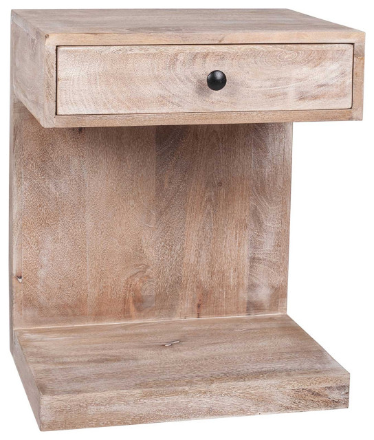 Baker C-Shaped Side Table with Drawer by East at Main - Farmhouse ...