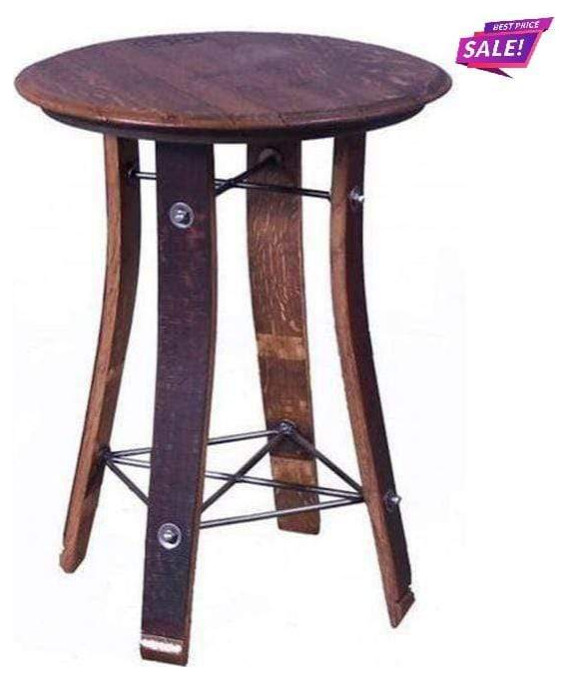 2-Day Designs 24" Wine Top Side Table- 158 - Rustic - Side Tables And ...