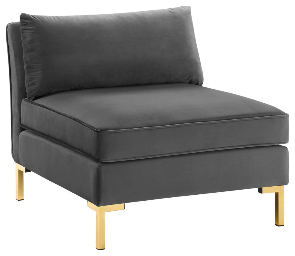 Kayla Gray Performance Velvet Armless Chair - Contemporary - Armchairs ...