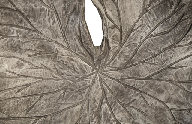 Lotus Leaf Wall Tiles, 3-Piece Set, Black/Silver, Aluminum - Asian ...