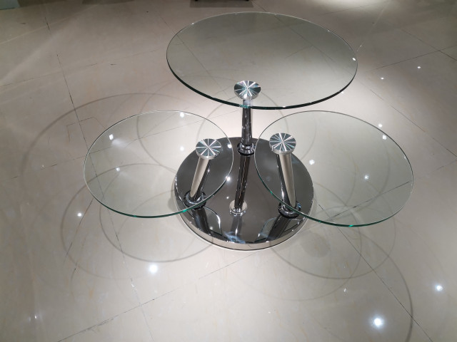 Motion Coffee Table With Clear Glass Top, Chrome Base - Contemporary ...