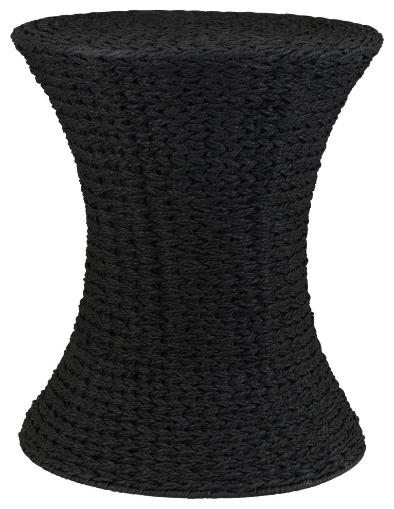 Handwoven Paper Rope Stool With Hourglass Shape - Beach Style - Accent ...