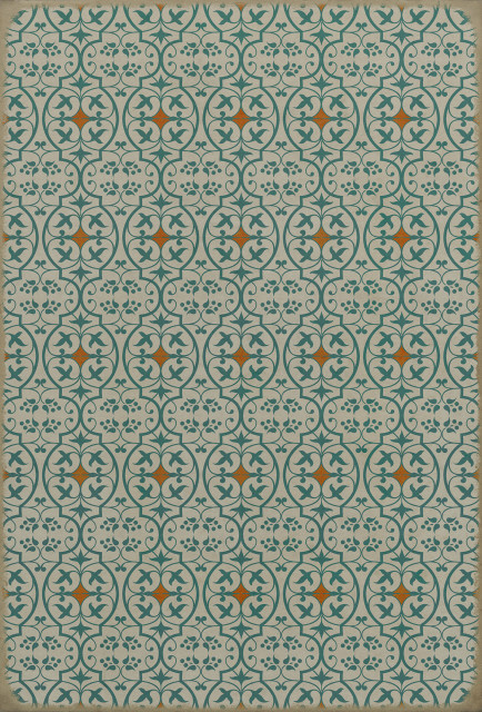 Pattern 51 And I love her 38x56 Vintage Vinyl Floorcloth - Contemporary ...